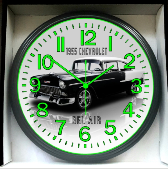 Wall Decor | 1955 Chevrolet Chevy Bel Air Glow In The Dark Wall Clock ...